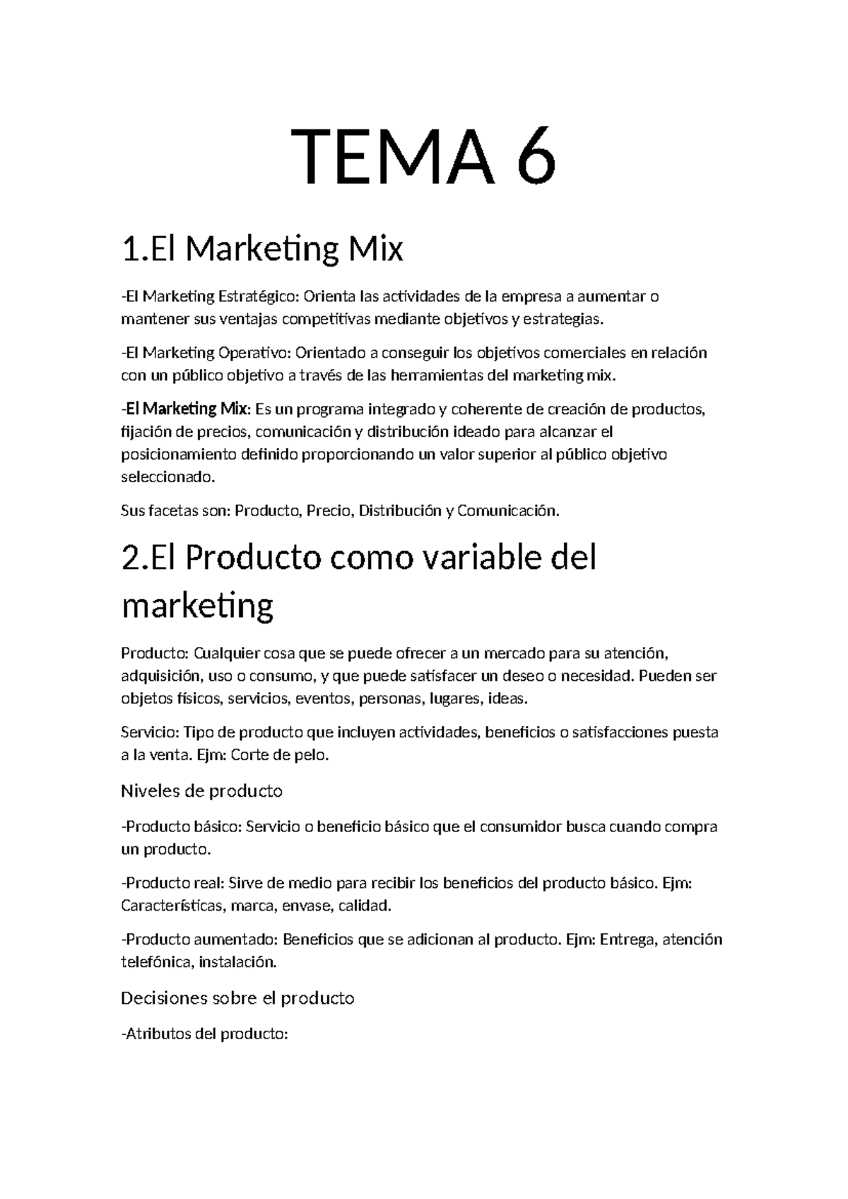 TEMA 6 Marketing - TEMA 6 1 Marketing Mix -El Marketing Estratégico ...