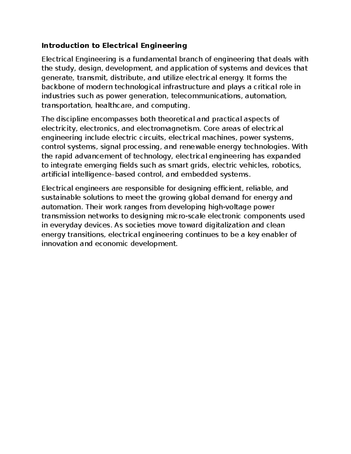 Introduction to Electrical Engineering: Key Concepts and Applications ...