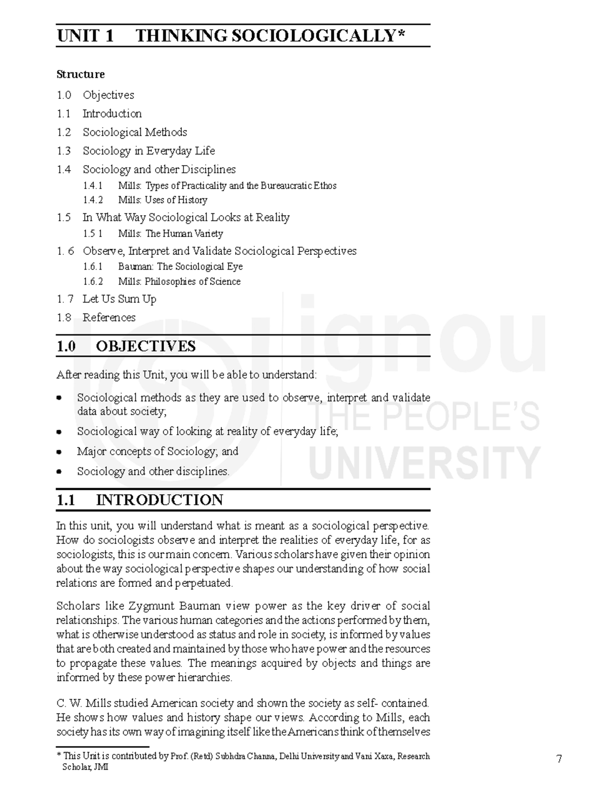 Unit 1 - Thinking Sociologically: IGNOU Sociology Materials - Studocu