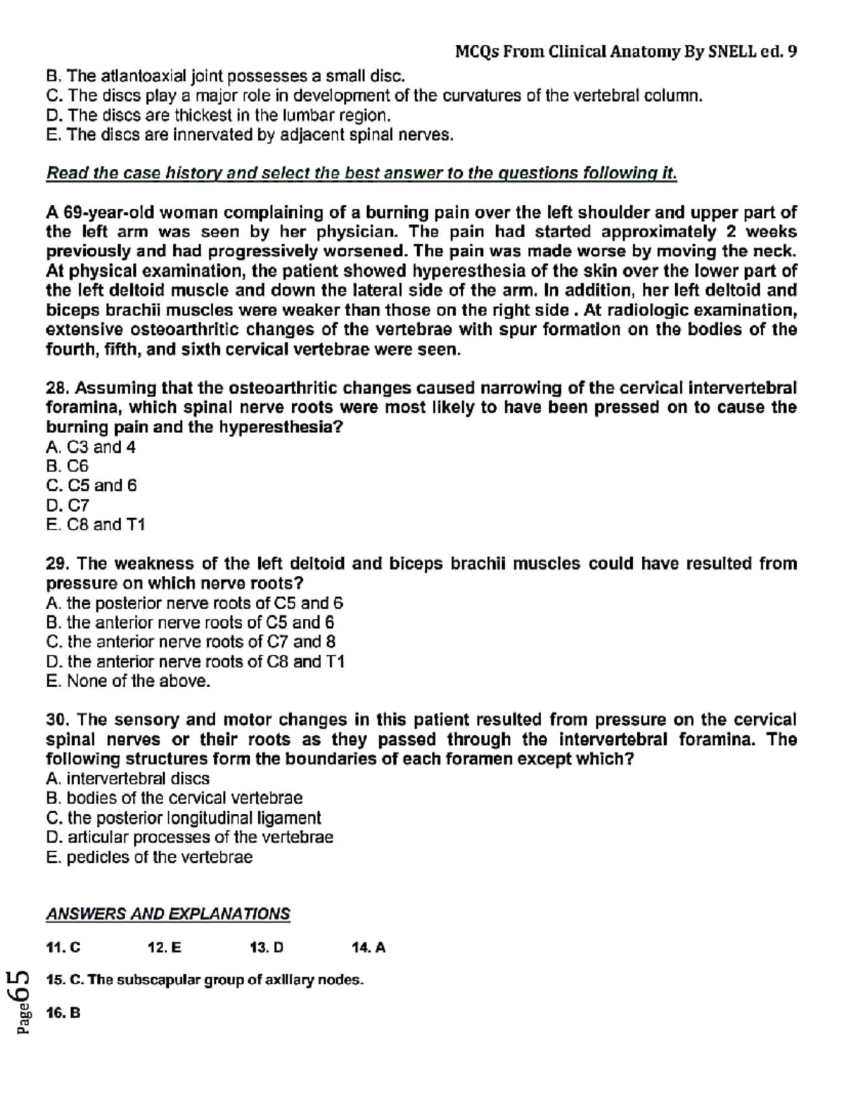 Nursing 444-quiz 2 - Cjjc - MCQs From Clinical Anatomy SNELL ed. 9 B ...