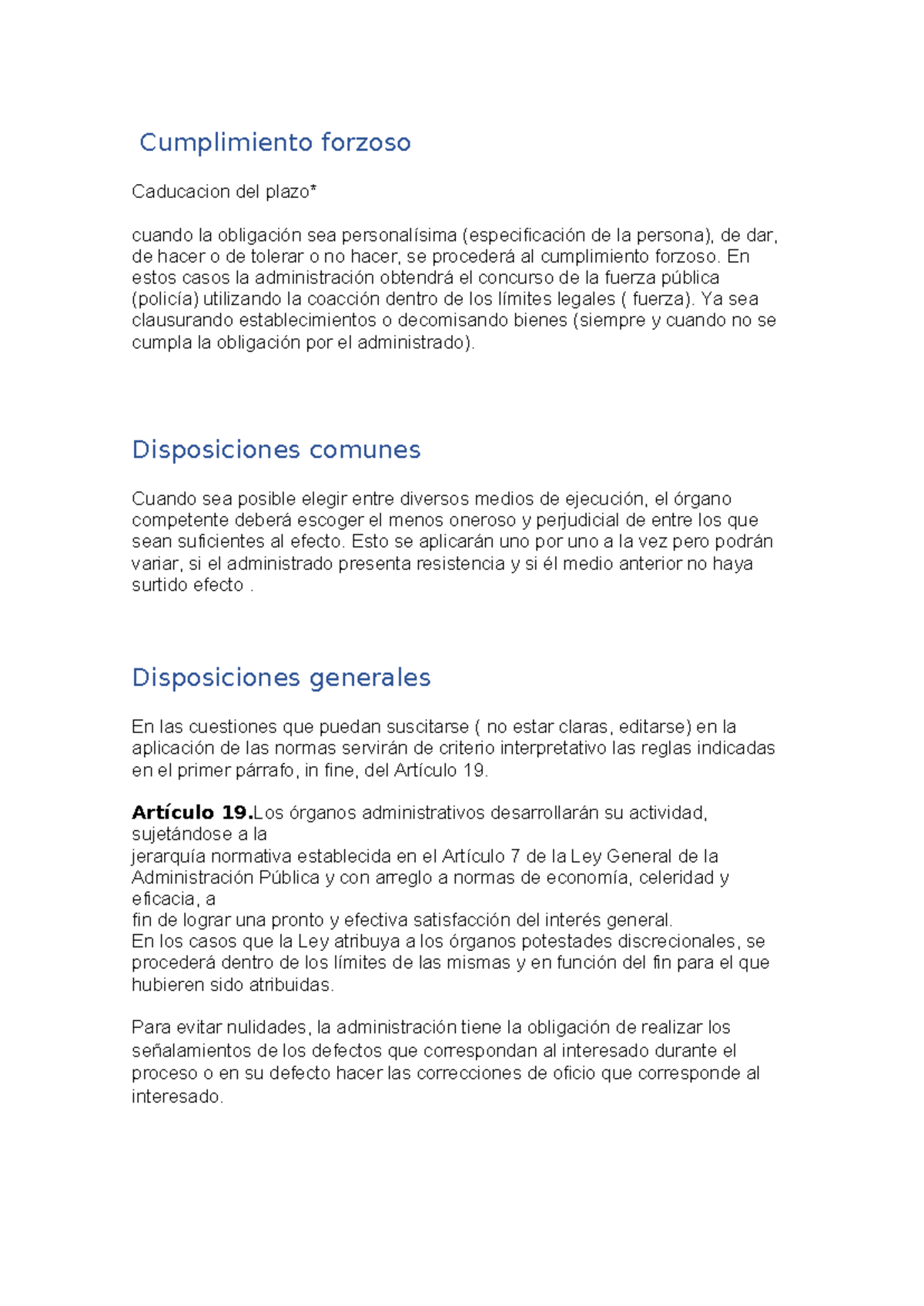 Cumplimiento forzoso explicacion - Cumplimiento forzoso Caducacion del ...