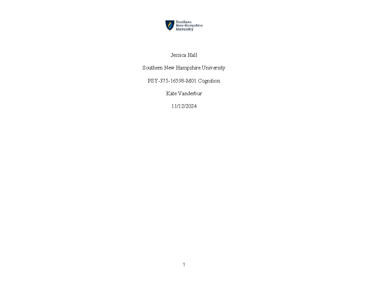 PSY 375 Module Three Lab Worksheet Template - Jessica Hall Southern New ...