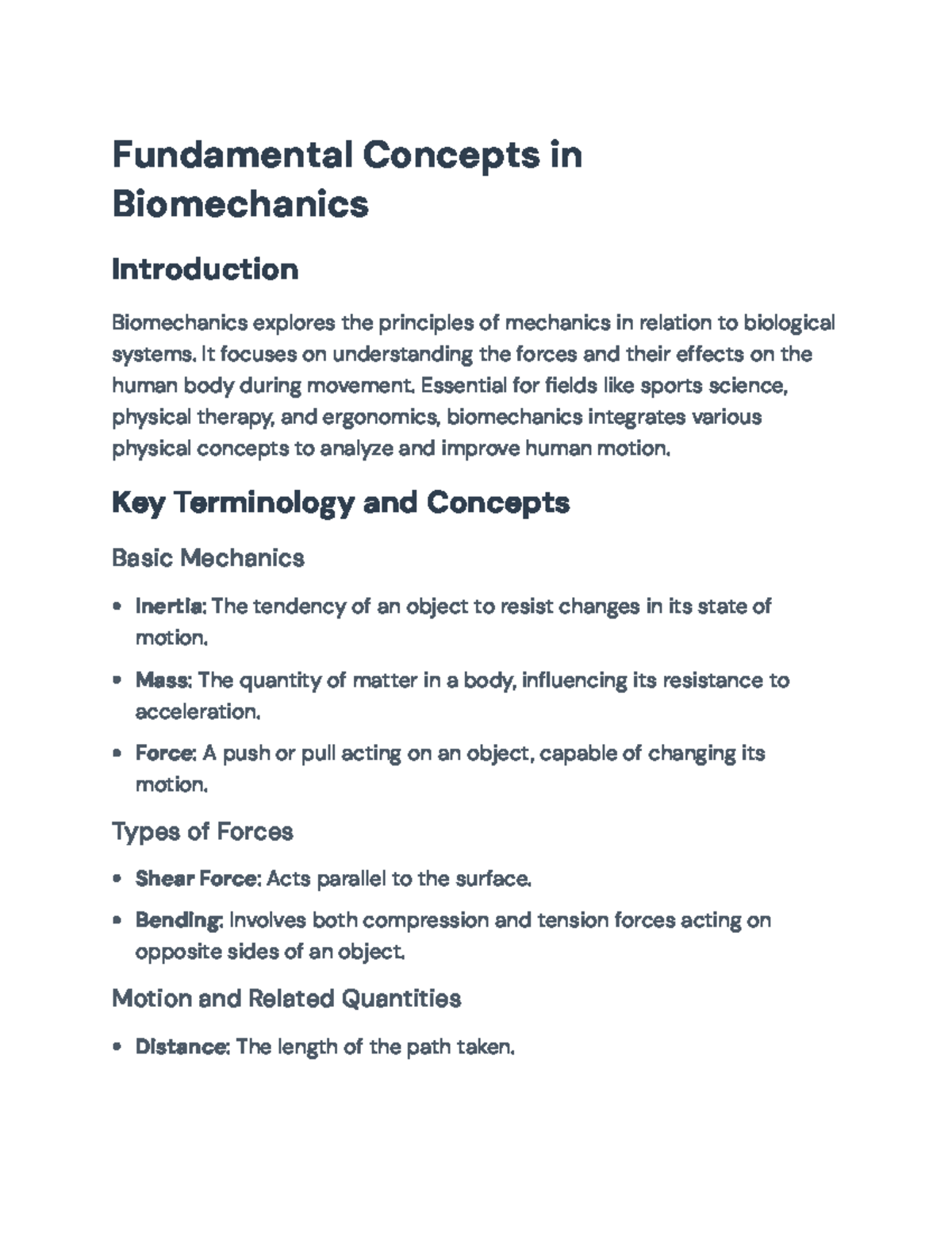 Fundamental Concepts in Biomechanics: Key Principles and Applications - Fundamental Concepts in ...