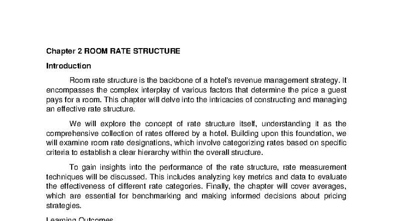 Module 2: Room Rate Structure and Revenue Management Insights - Studocu