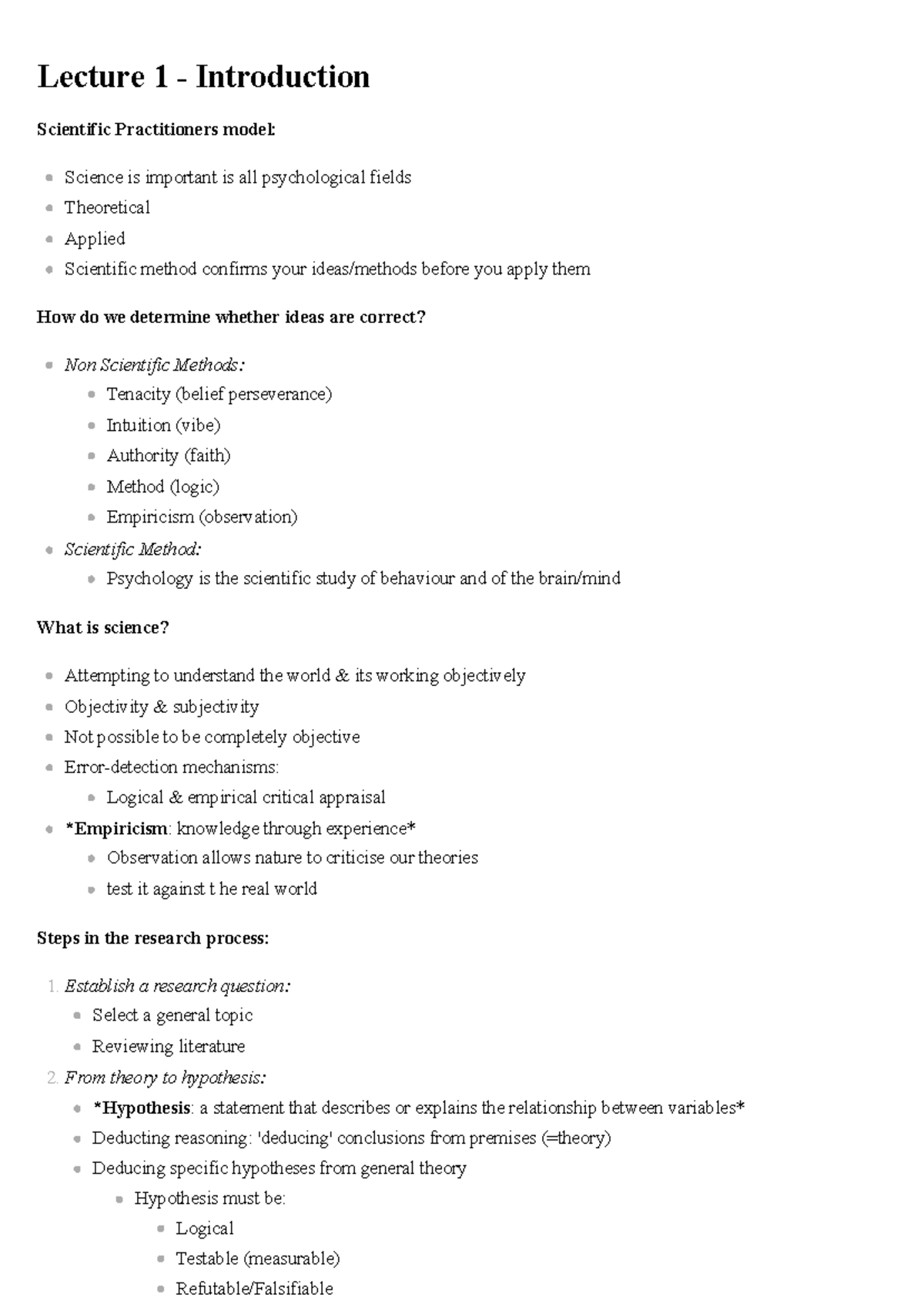 Lecture 1: Introduction to Scientific Practitioners Model in Psychology ...
