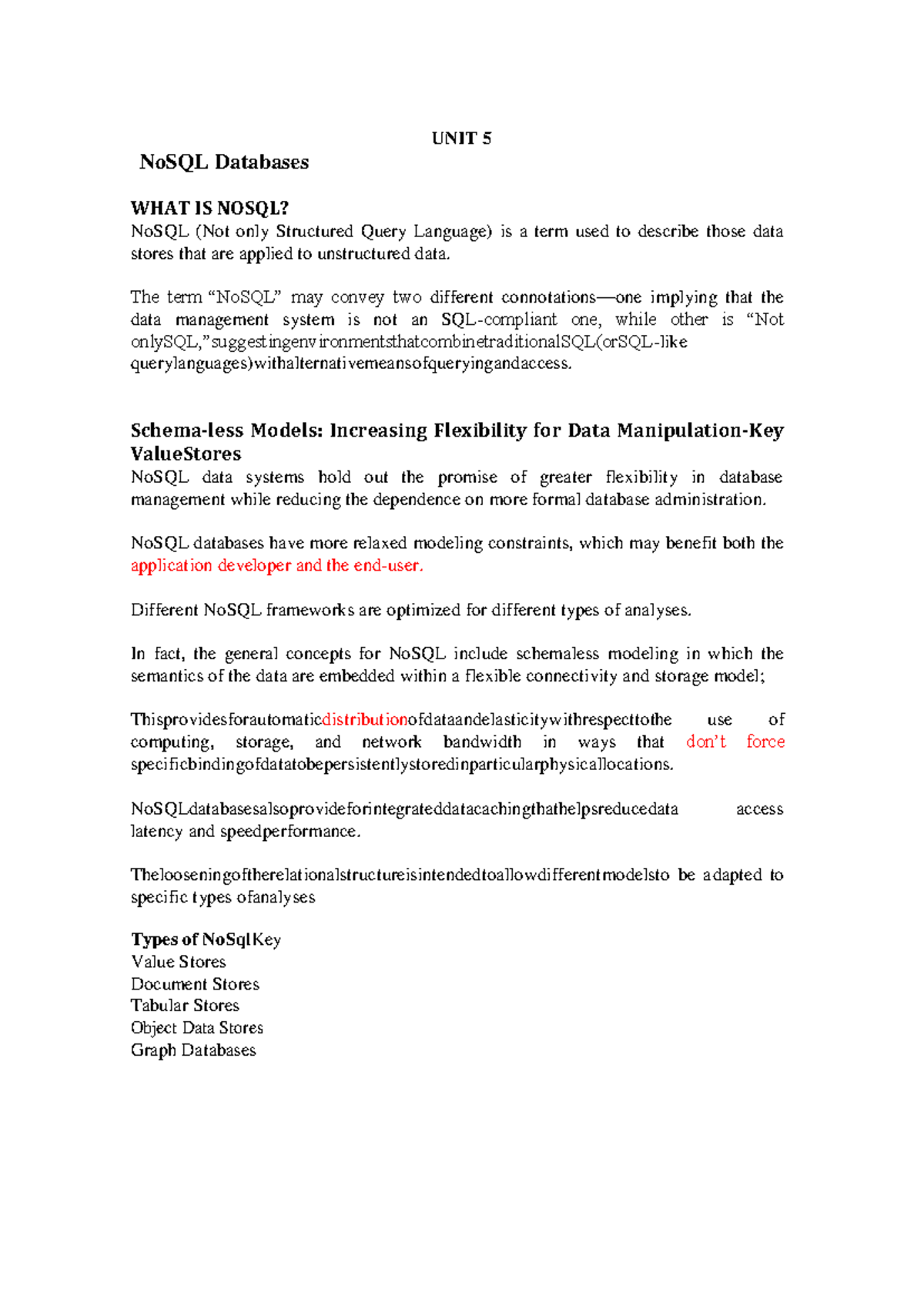 BDA 5: NoSQL Databases Overview and Key Concepts - Studocu