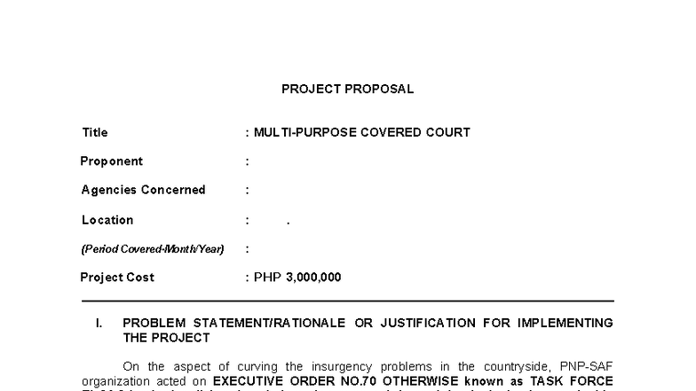 593407310 Project Proposal: Building a Multi-Purpose Covered Court ...