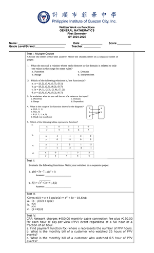 General Mathematics Reviewer - General Mathematics Reviewer One-to-One ...