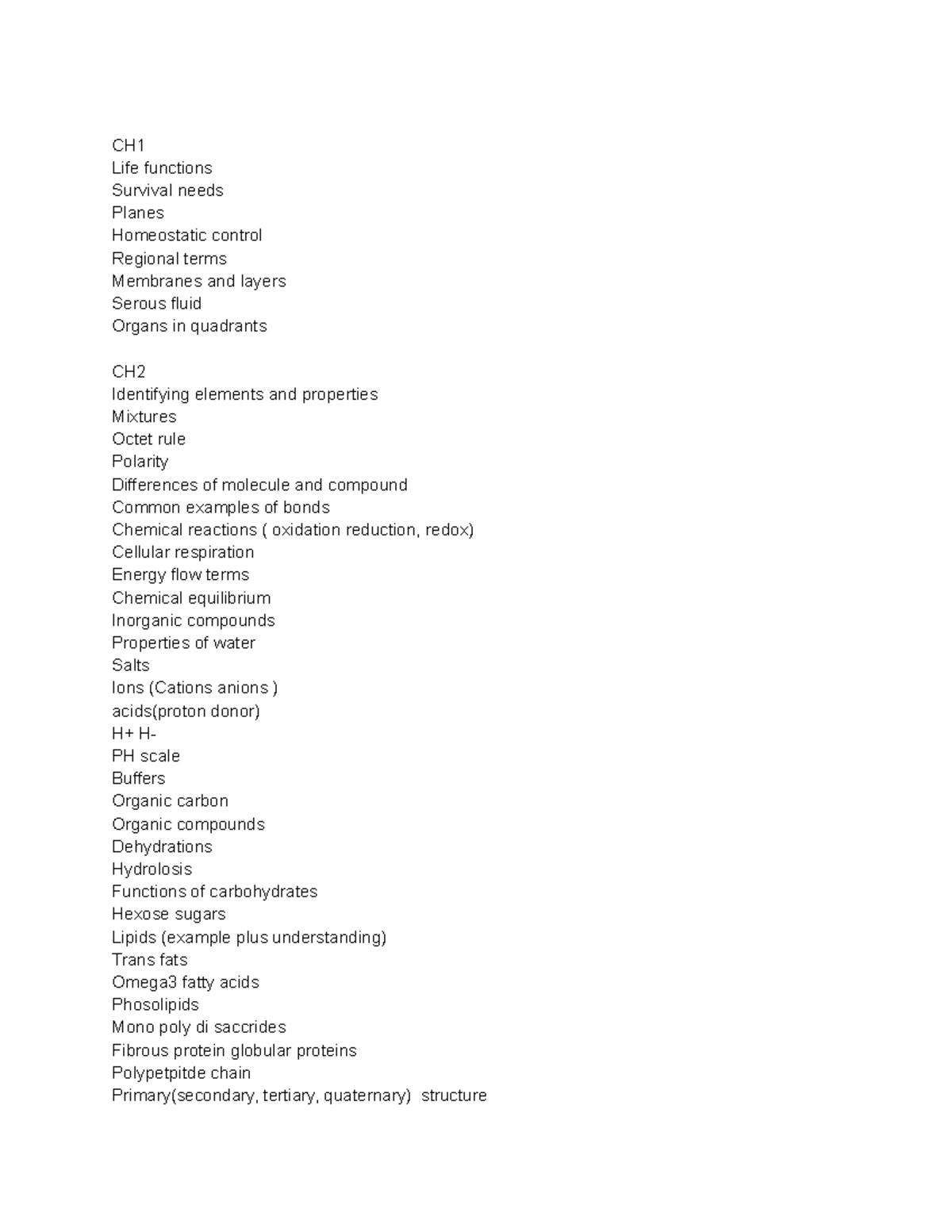Biology 101: Chapters 1 & 2 Lecture Notes - Studocu