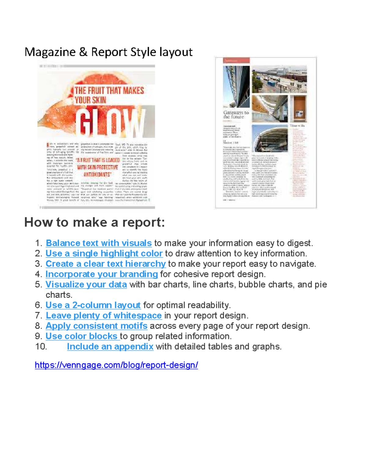 CS 101: Magazine Report Style Layout Guidelines and Tips - Studocu