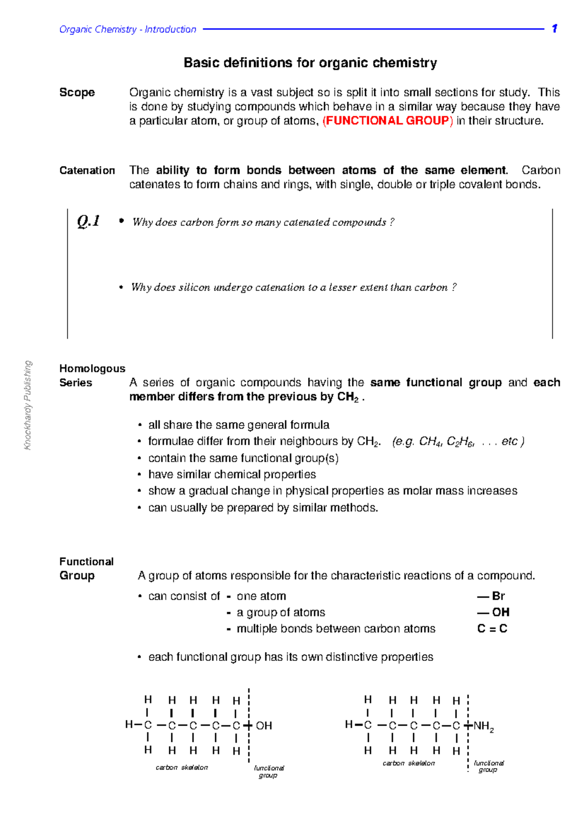 Organic Chemistry 101: Definitions, Functional Groups, and Yield (CHEM ...