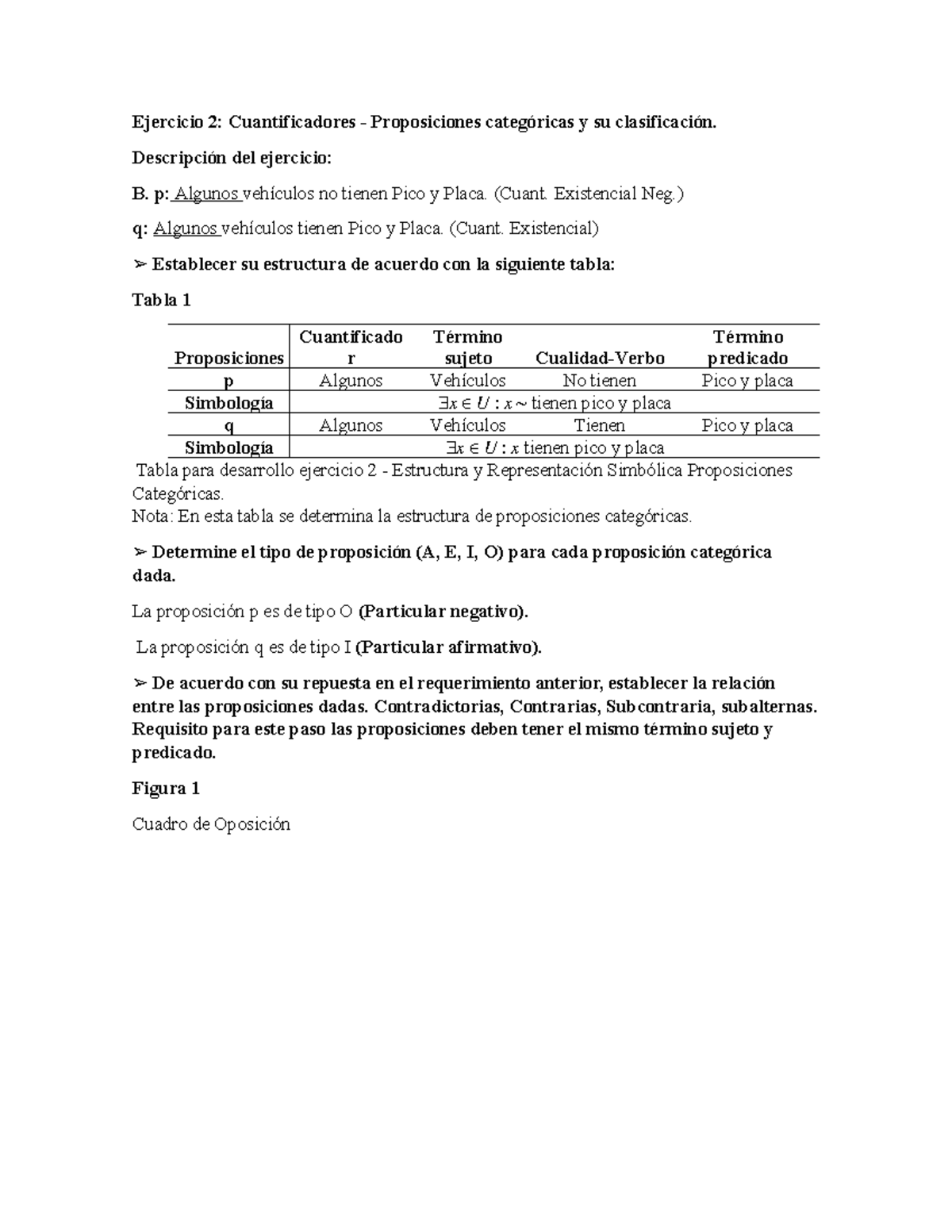 Ejercicio 2: Categorización de Proposiciones y Cuantificadores - PLM - Studocu