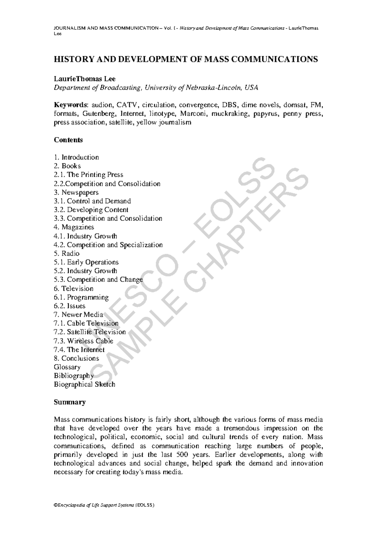 Development of mass media - JOURNALISM AND MASS COMMUNICATION Vol. I ...
