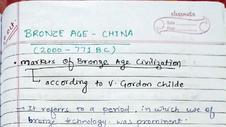 Bronze Age China (771 BC): Key Features & Technological Advances - Studocu