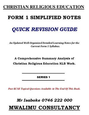 FORM 1 COMP Simplified Notes - COMPUTER STUDIES NOTES FORM 1 SIMPLIFIED ...