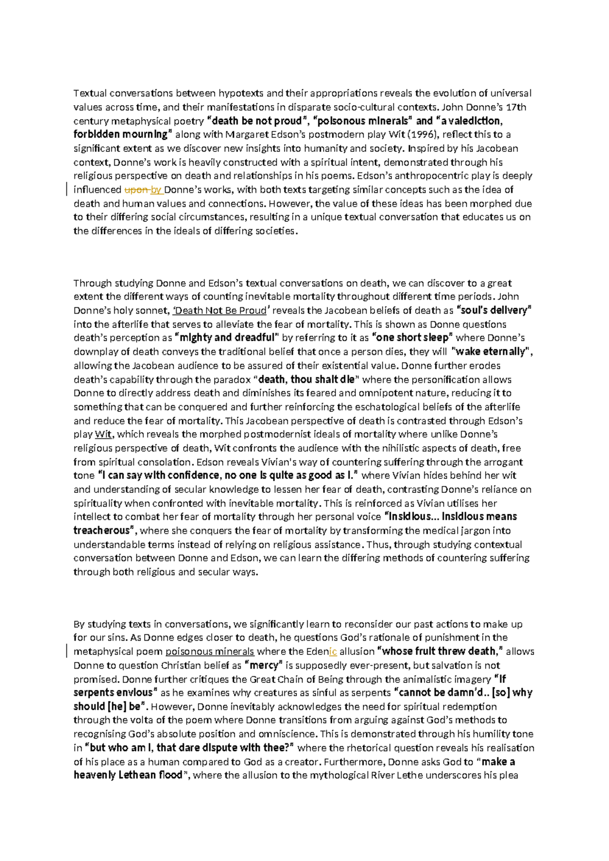 ENG MOD A: Comparative Analysis of Donne and Edson's Wit on Mortality ...
