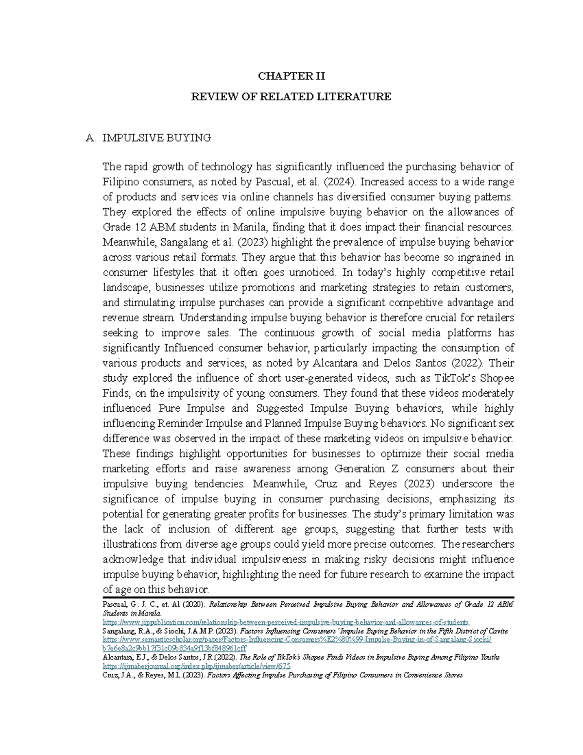 RRL on Impulsive Buying Behavior: Insights for Grade 12 ABM Students ...