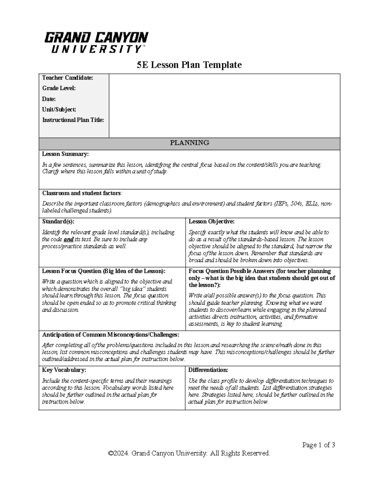 ELM 463 RS T7 5E Lesson Plan Template for Teacher Candidates - Studocu