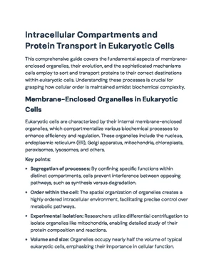 Intracellular Compartments & Protein Transport Mechanisms: A Detailed ...