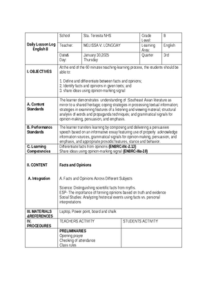 DLP English 10 Quarter 3 Module 1 - A DETAILED LESSON PLAN IN GRADE ...