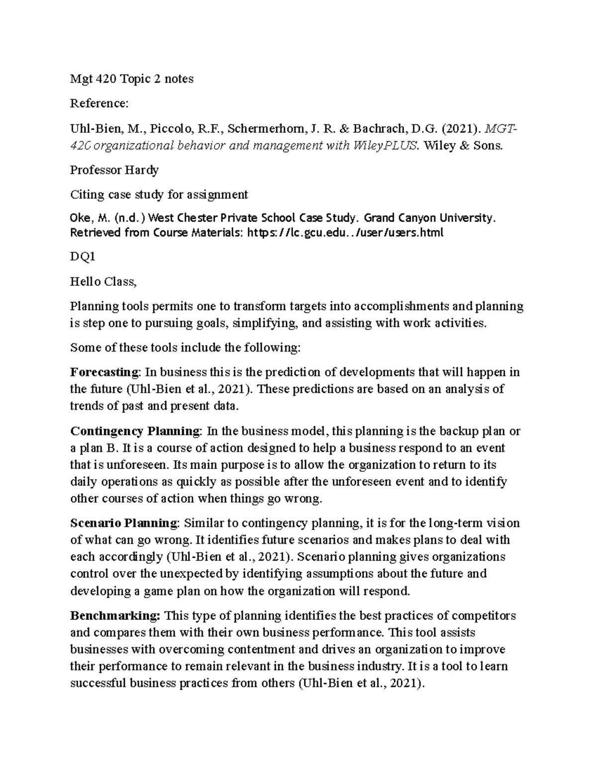 MGT-420 Midterm Exam Comprehensive Study Guide for Topics 1-4 - Studocu