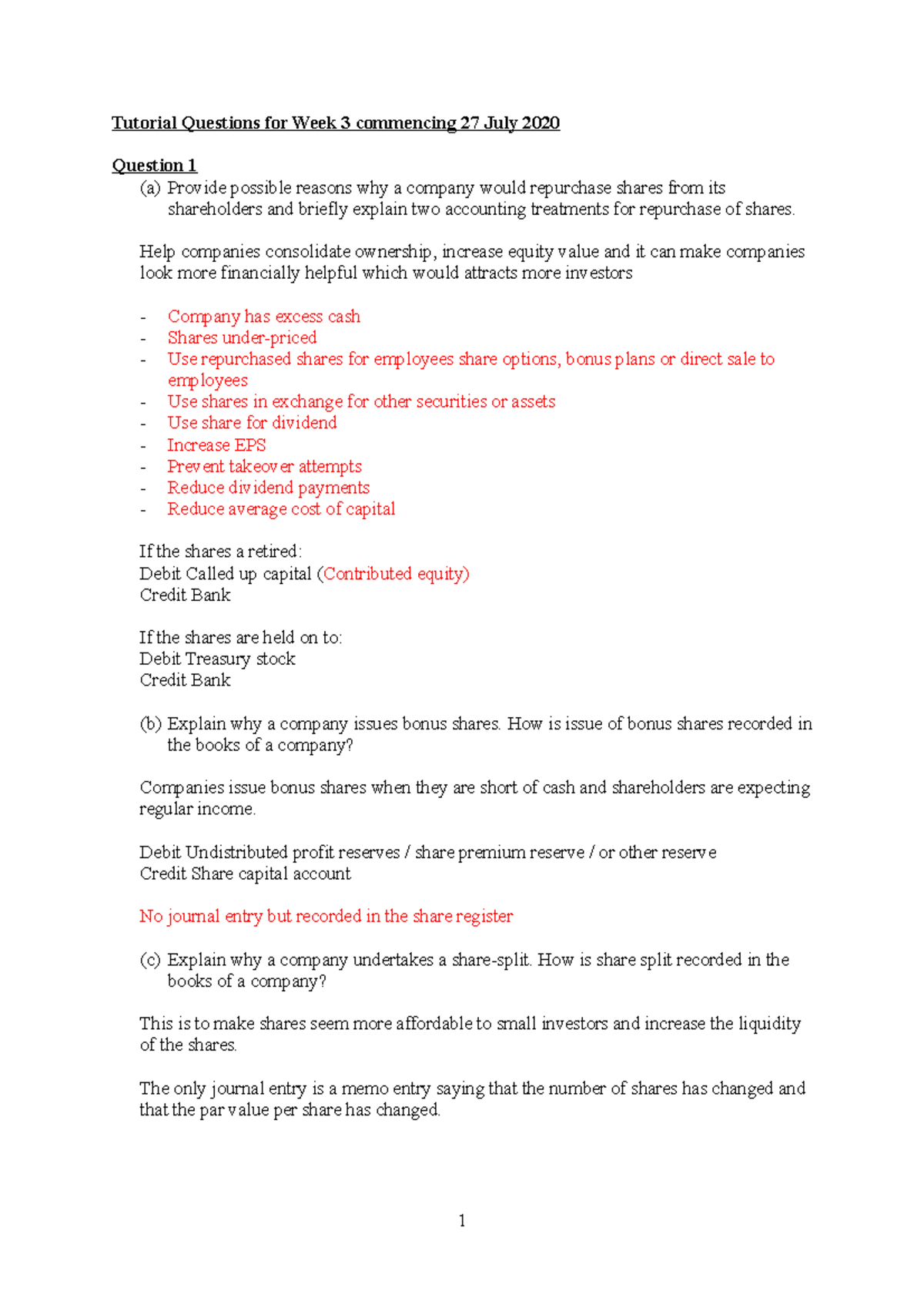 02 Tutorial Questions for week 3 - Tutorial Questions for Week 3 ...