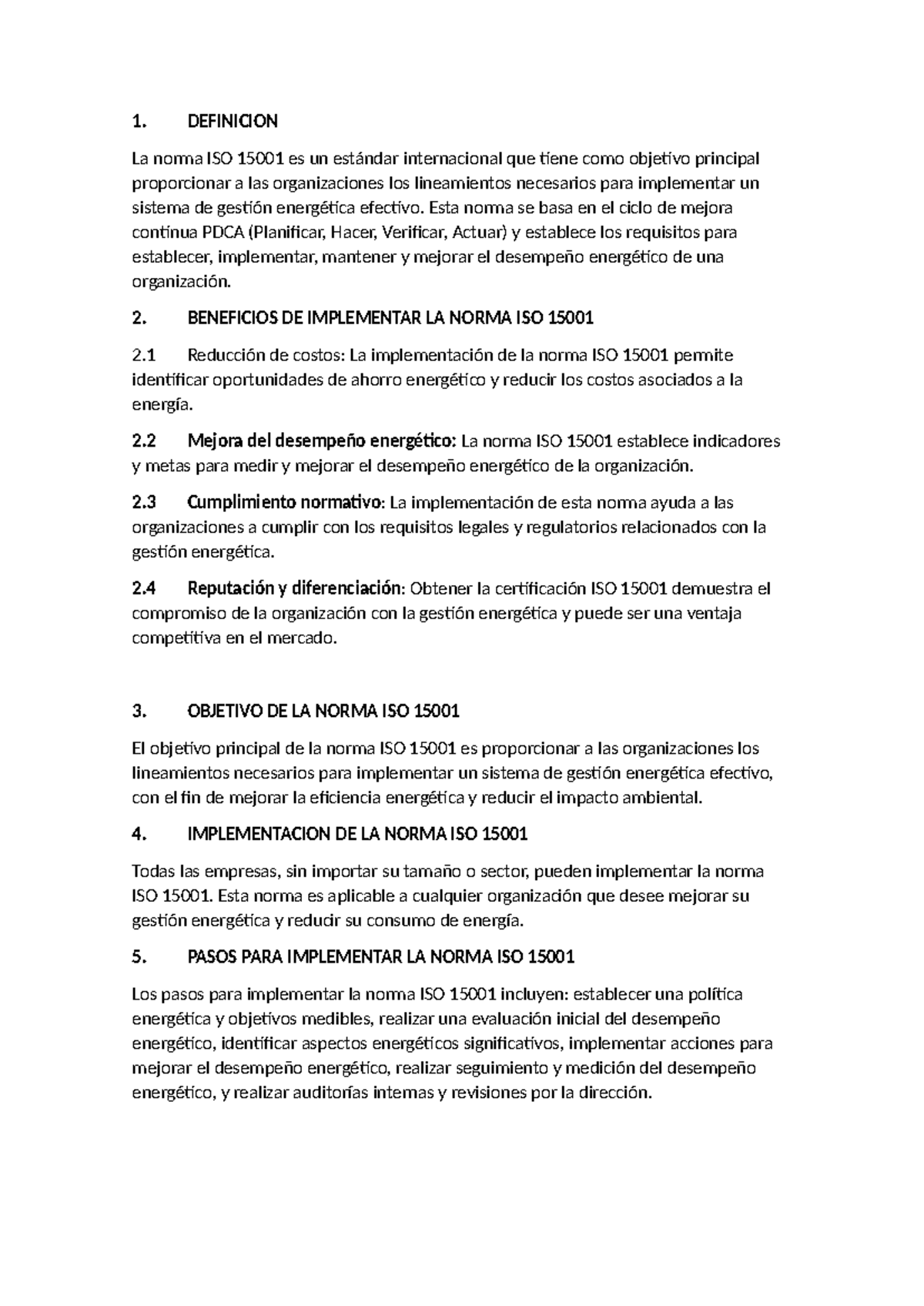 Norma ISO 15001: Guía para la Implementación del Control Energético ...