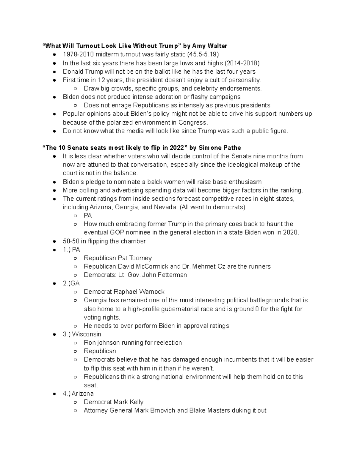 Week 11 Readings - Contemporary Political Articles - “What Will Turnout ...