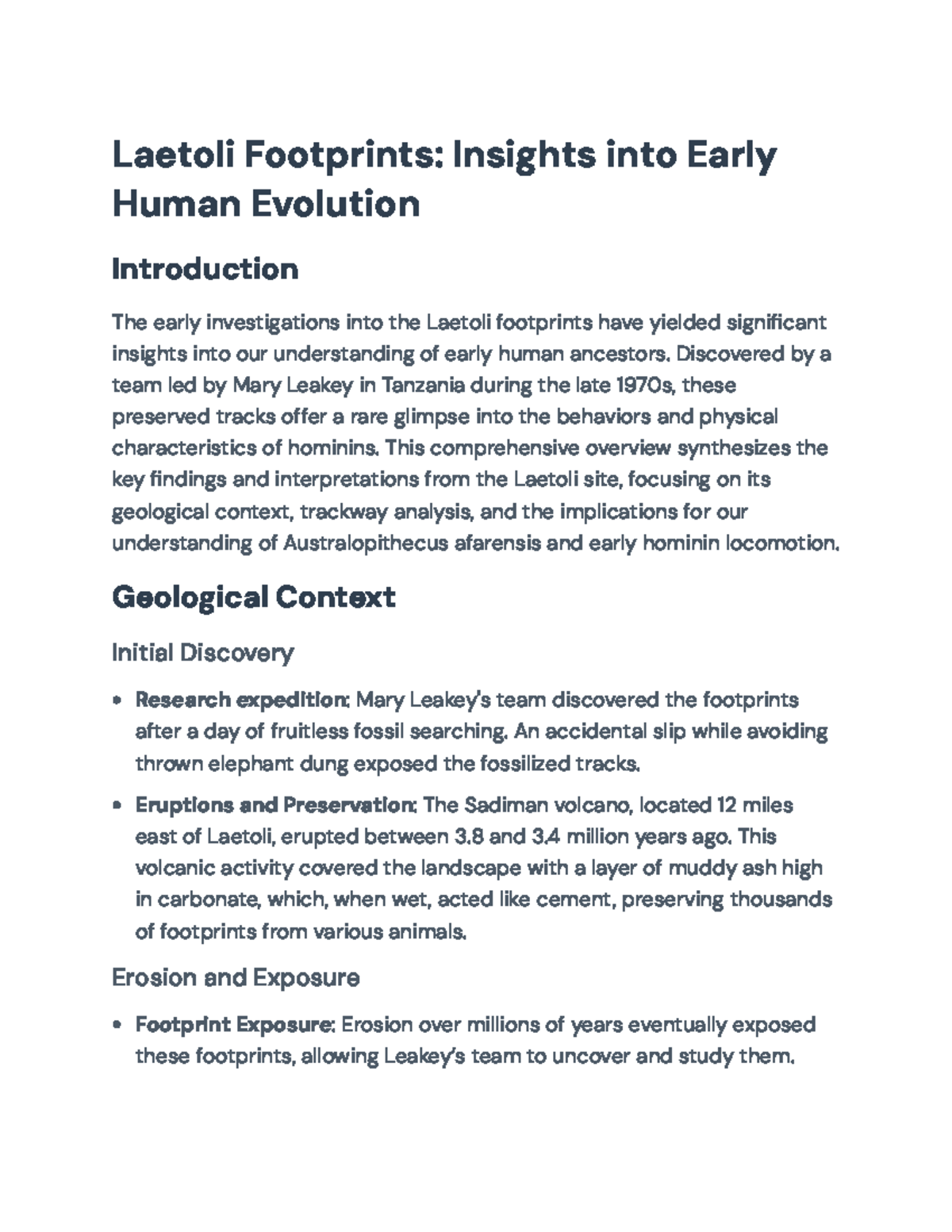 Laetoli Footprints: Key Insights on Australopithecus afarensis ...