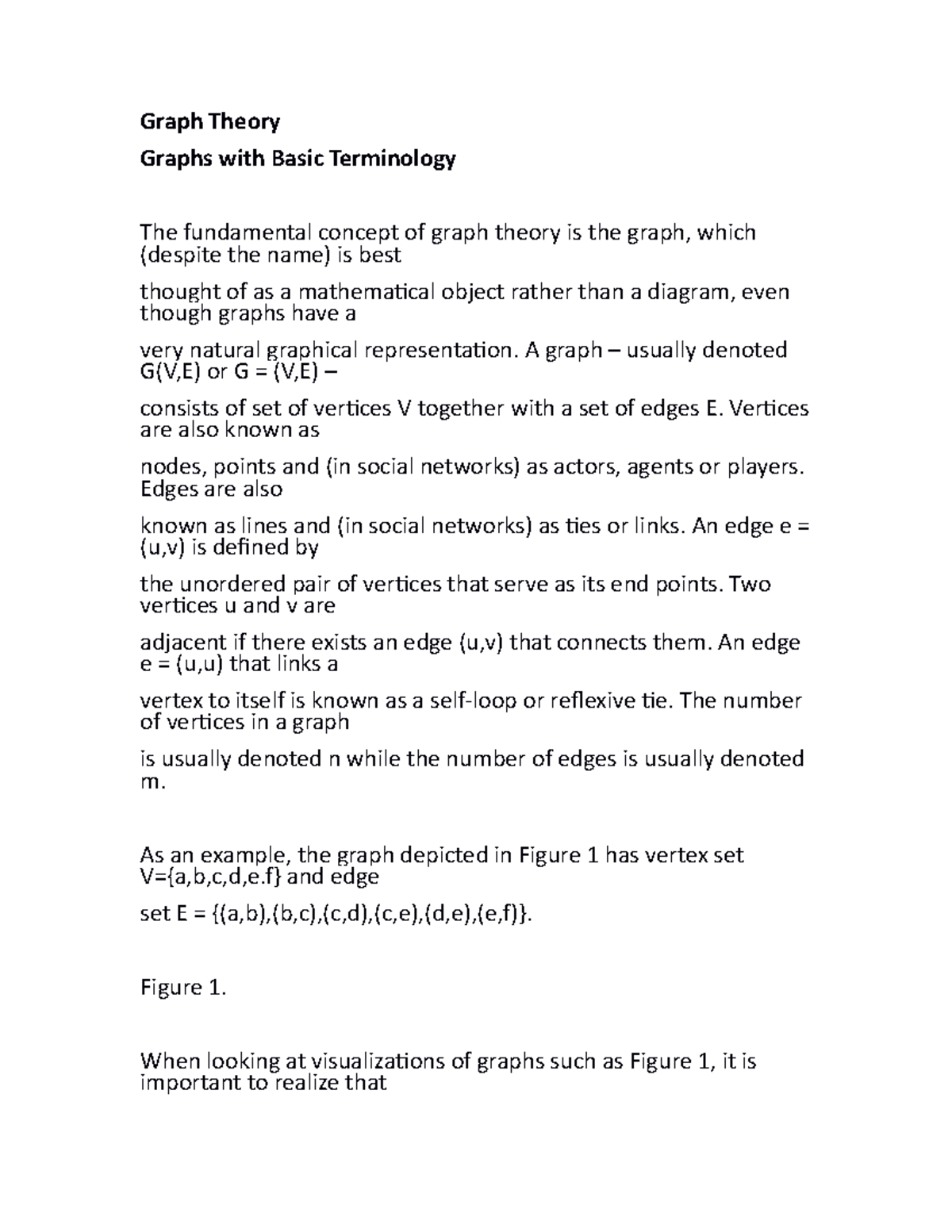 Graphs with Basic Terminology - Graph Theory Graphs with Basic ...