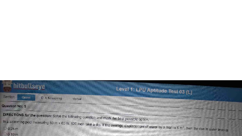 LPU Aptitude Test 03 (L): Quantitative DI & Reasoning Questions - Studocu