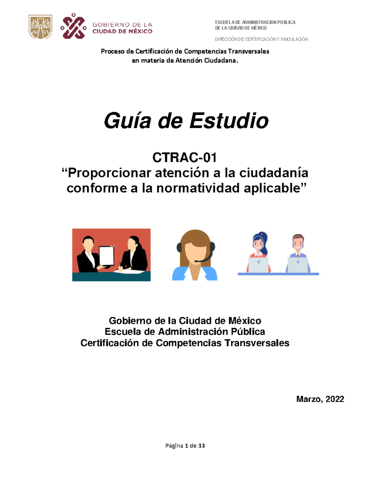 Guía de Estudio: Certificación CTRAC-01 en Atención Ciudadana - Studocu