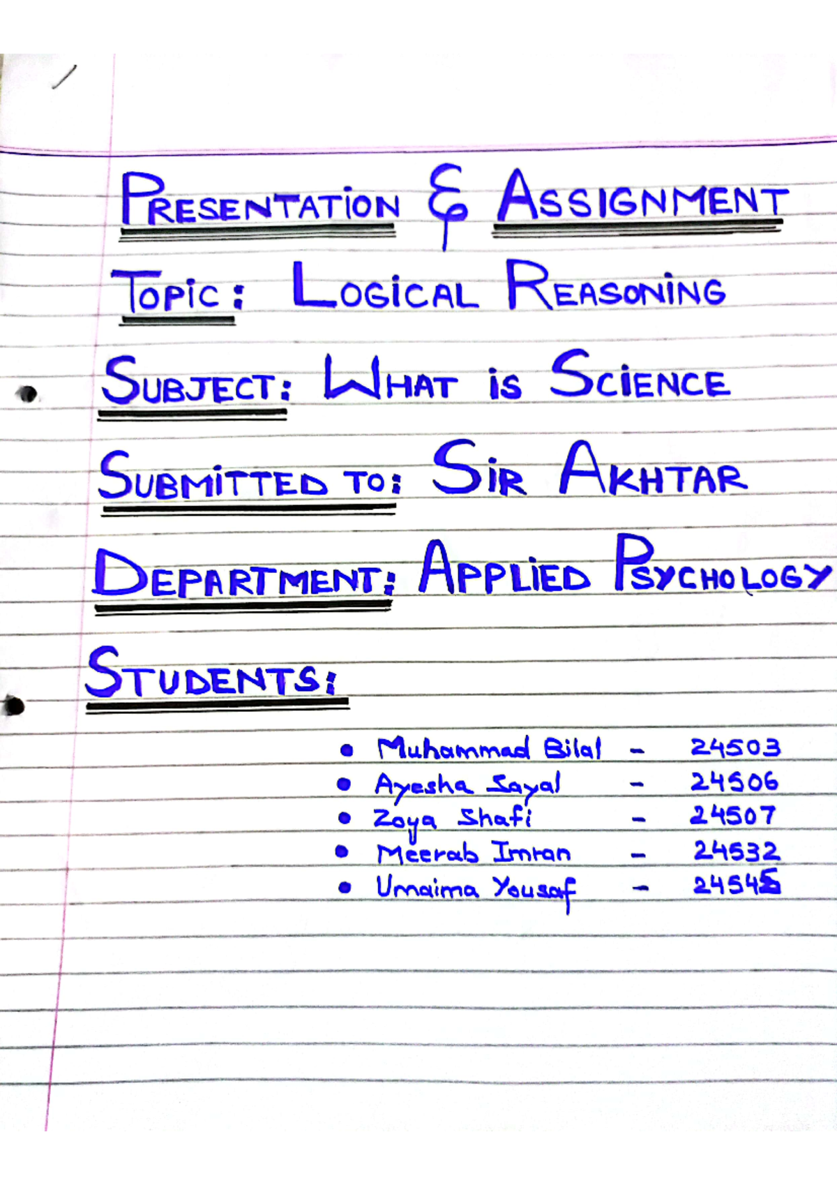Assigment of logical reasoning - PRESENTATION ASSIGNMENT Topic: LOGICAL ...