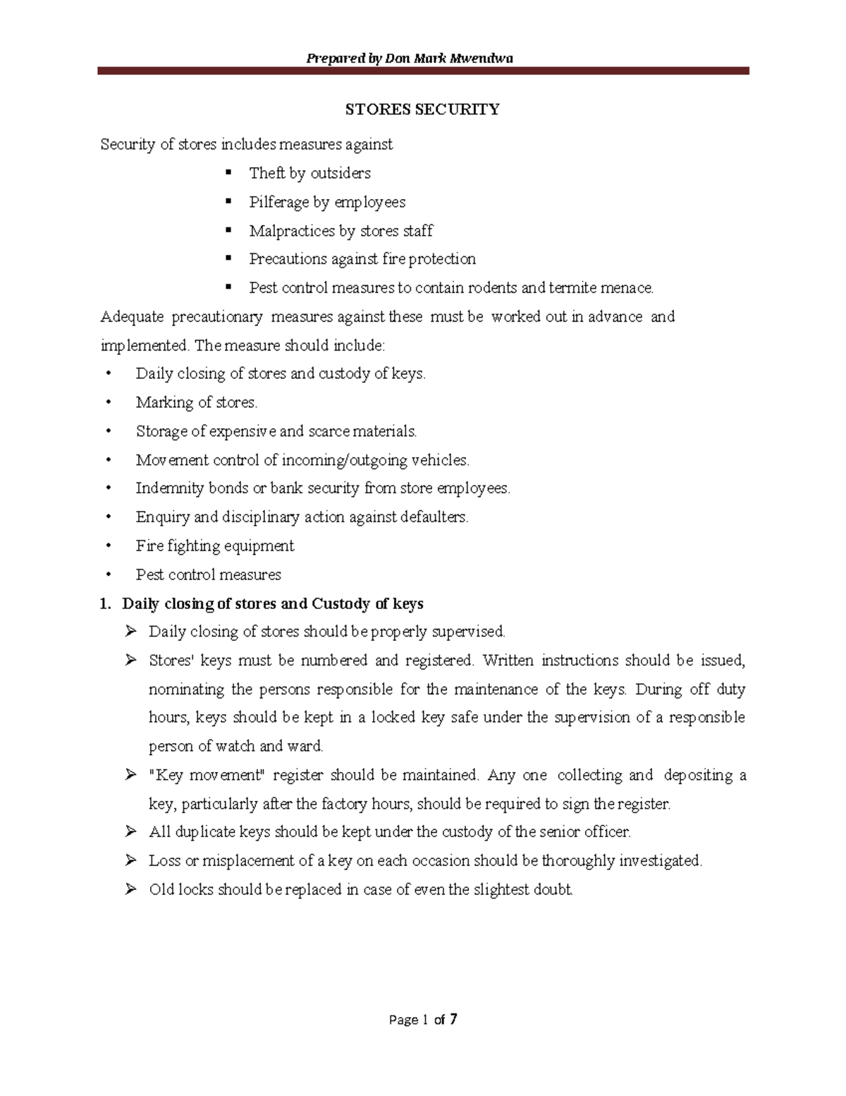 Lecture 7: Stores security measures against theft and pilferage - Studocu
