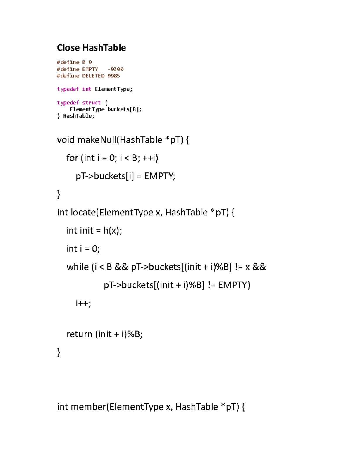 Close Hash Table - sdada - Close HashTable #define B 9#define EMPTY - # ...