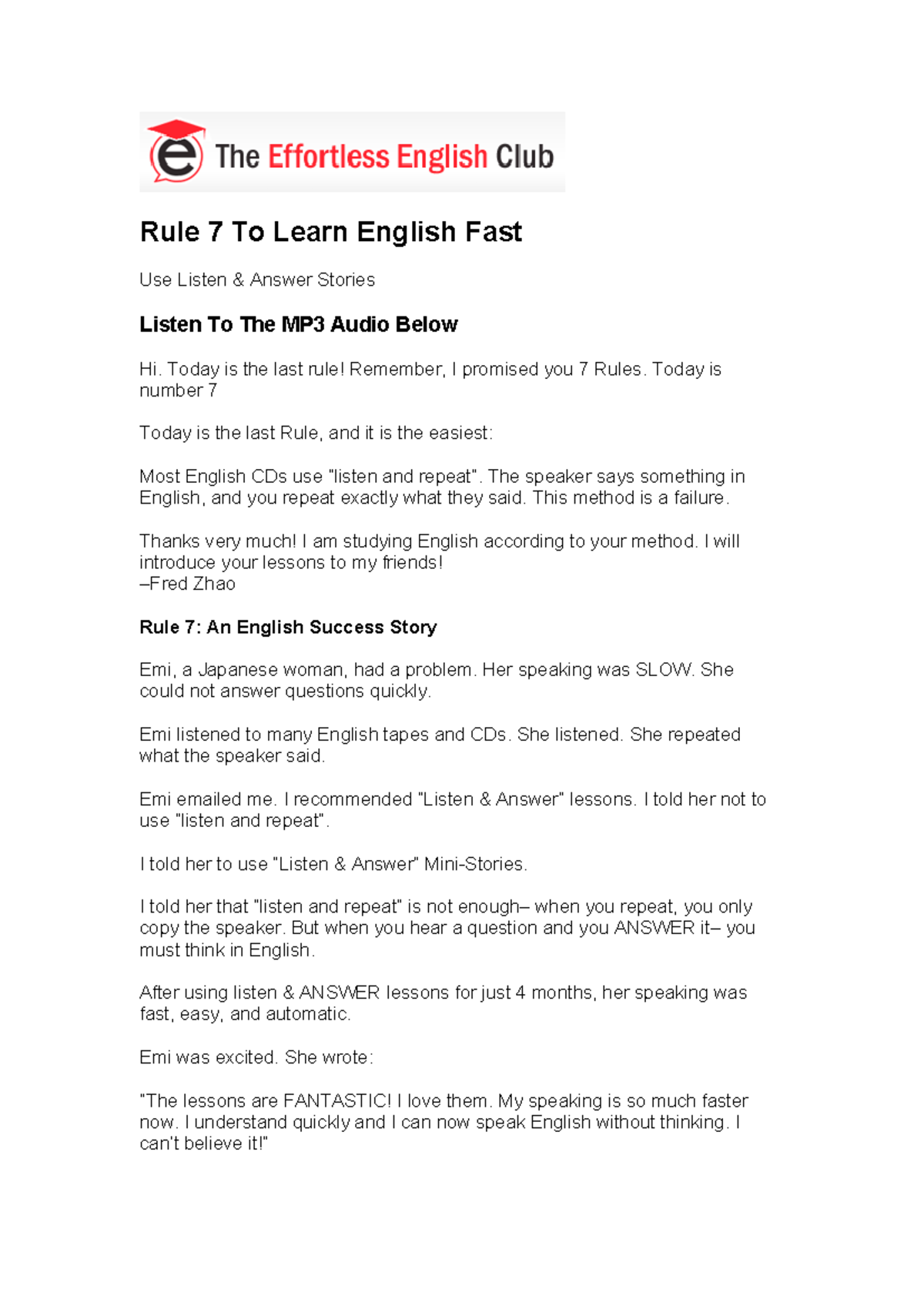 [Web] Rule 7 To Learn English Fast - Rule 7 To Learn English Fast Use ...