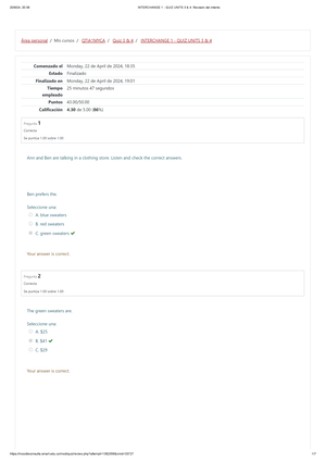 734844812 Interchange 2 Final Exam A2 Review & Answers - Studocu