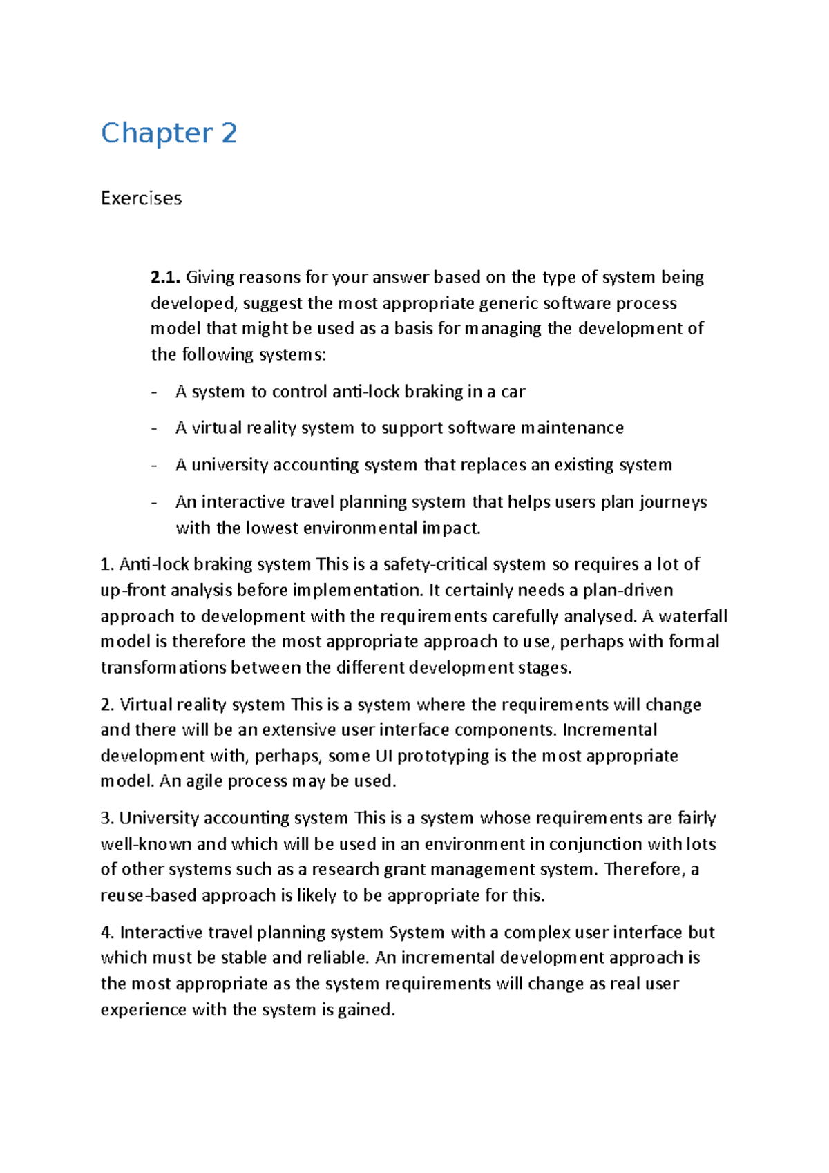 Chapter 2 introduction to Software Engineering BSSE311 - Chapter 2 ...