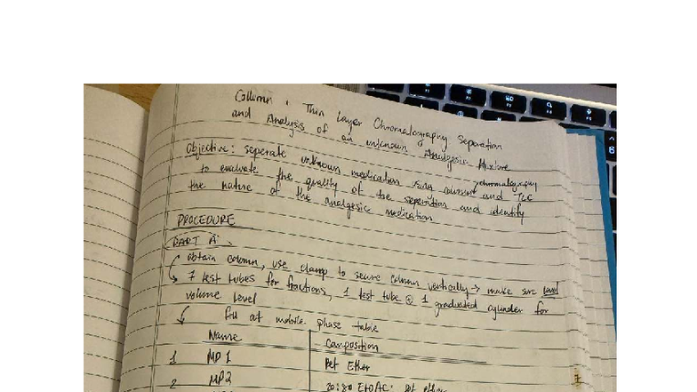 Orgo Lab 2 Report: Analysis of Unknown Analgesic Mixture via ...
