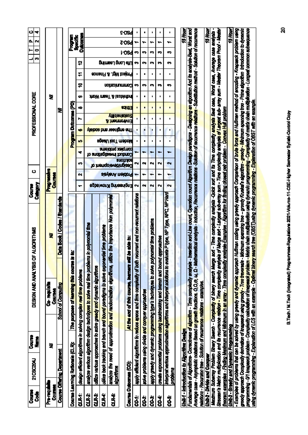 LTPC 21CSC204J Design and Analysis of Algorithms - Notes - Studocu