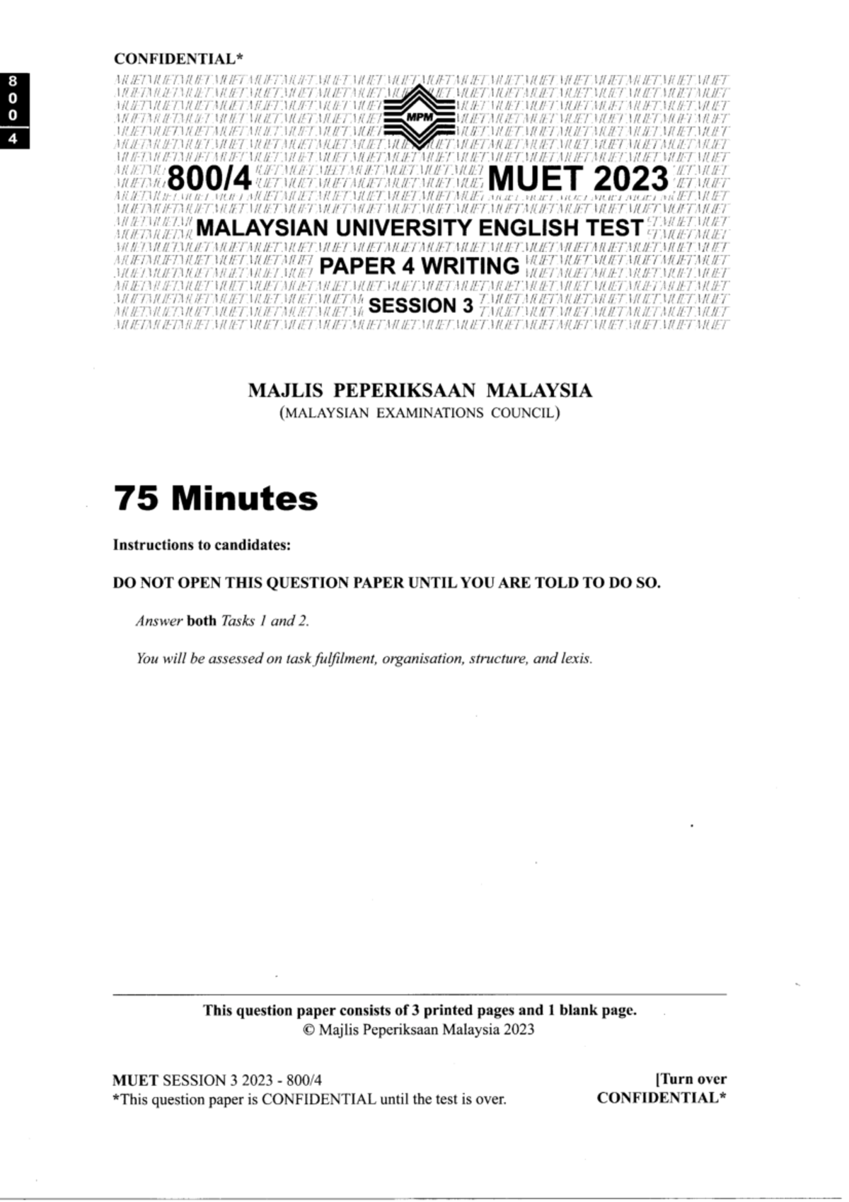 MUET Writing S3 2023 Exam Preparation Guide - Studocu