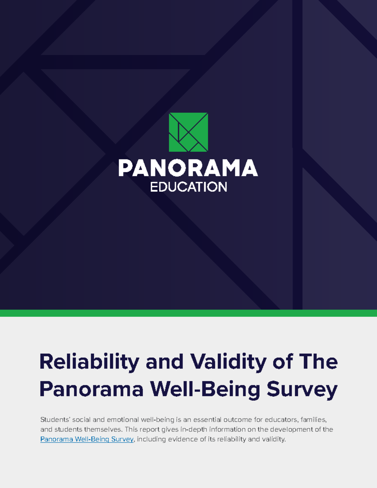 Panorama Well-Being Survey: Reliability and Validity Report - Studocu