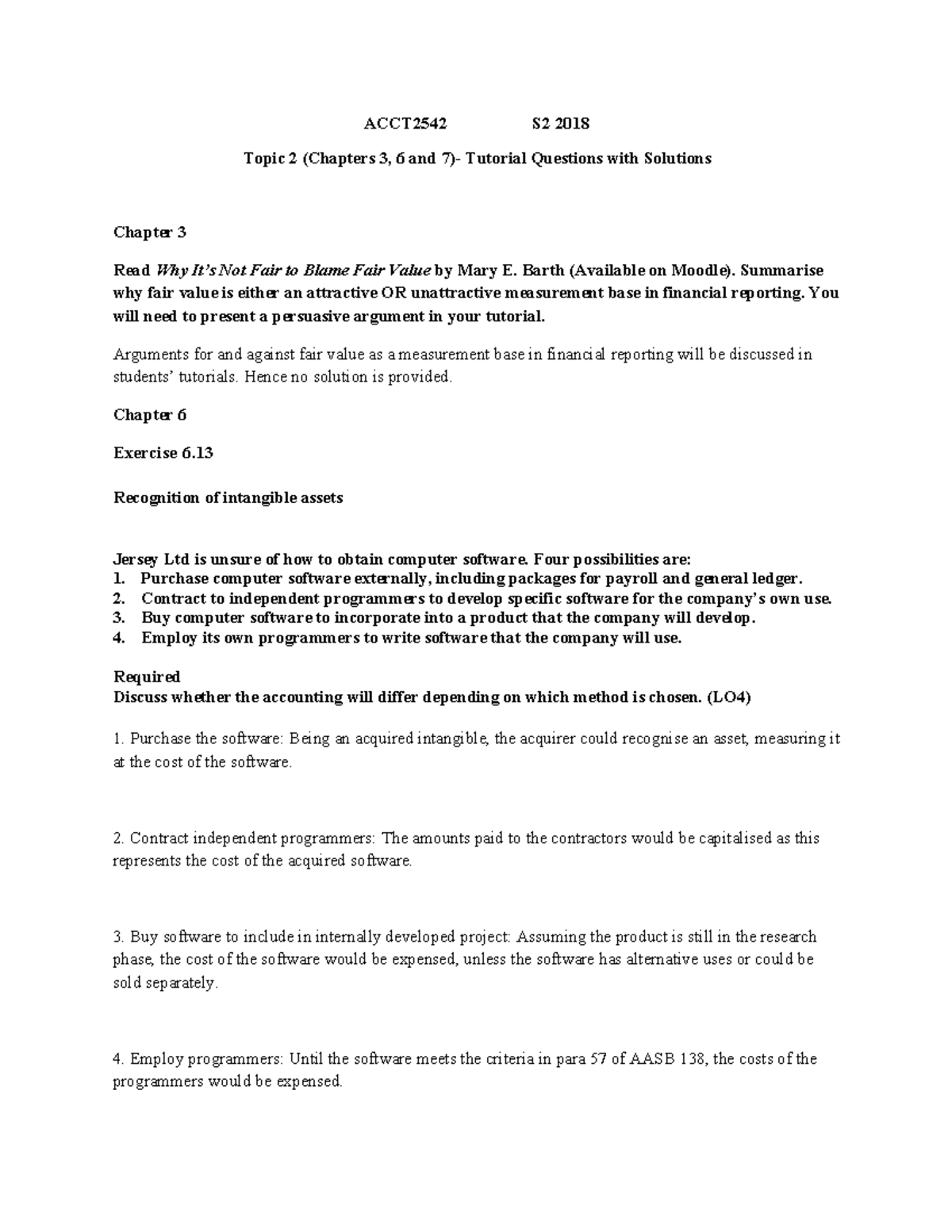 Topic 2 Tutorial Questions - ACCT2542 S2 2018 Topic 2 (Chapters 3, 6 ...