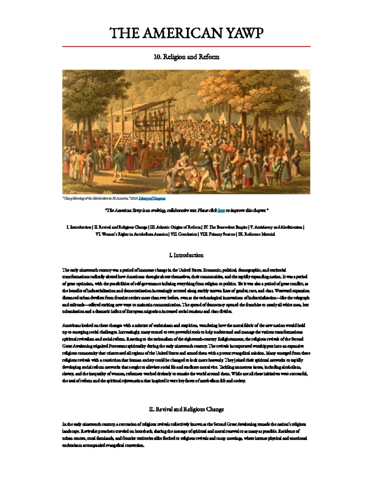 Revised Title: The American Yawp: Chapter 10 - Religion and Reform ...