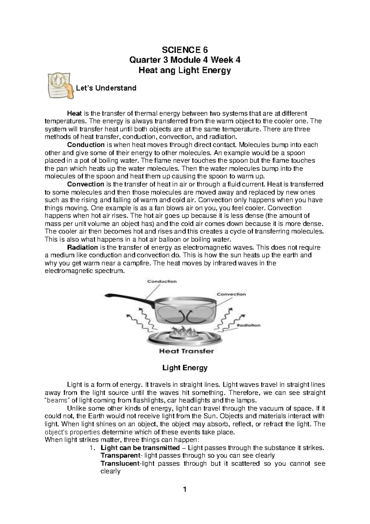 G6 Q3 W4 MOD - G6 Q3 W4 MOD - SCIENCE 6 Quarter 3 Module 4 Week 4 Heat ...
