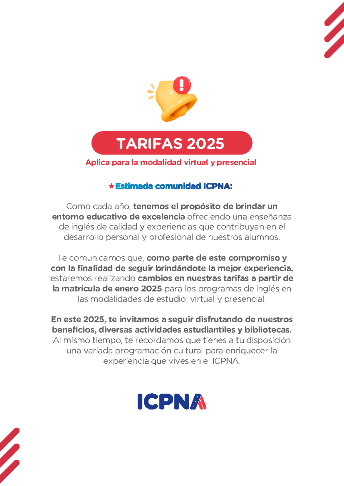 Tarifas de Inglés 2025: Cambios y Novedades para Estudiantes - Studocu