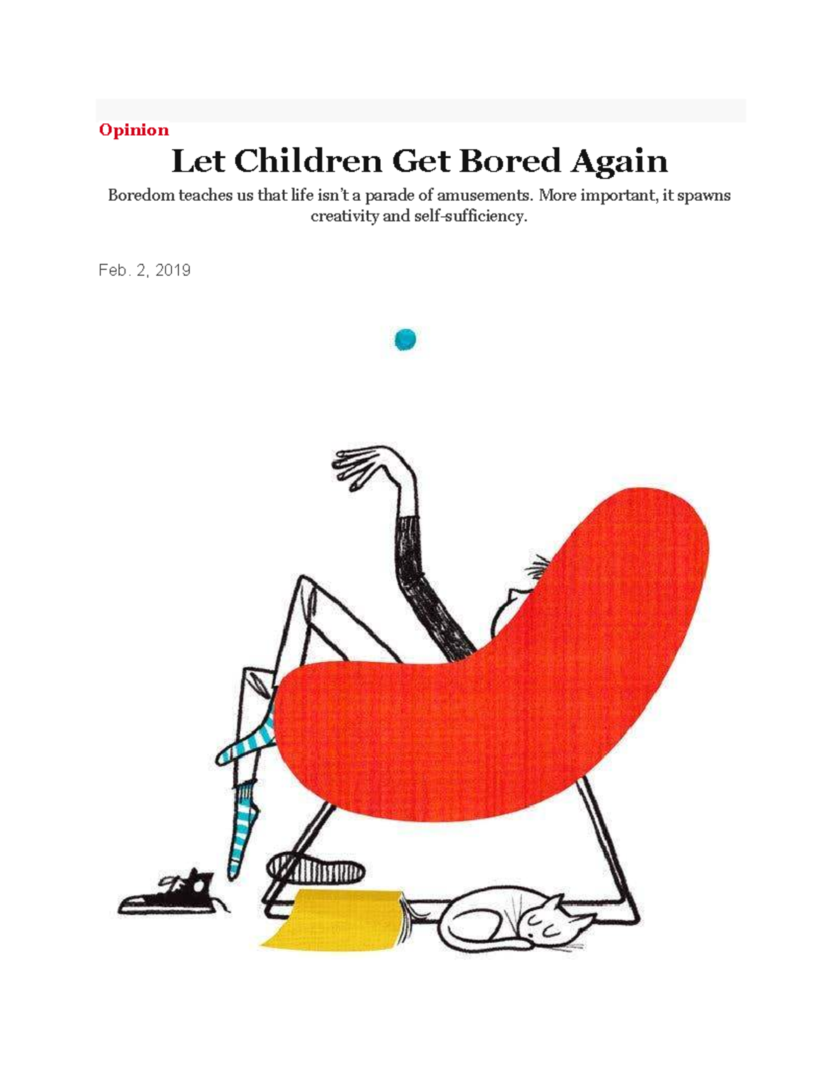 Discursive Essay: The Value of Boredom in Child Development - Studocu