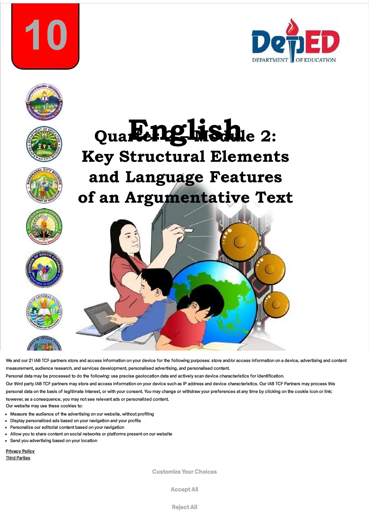English 10 Quarter 2 Module 2: Structural Elements & Language in ...