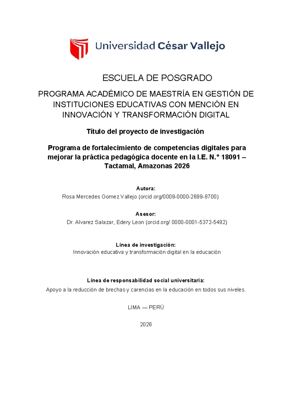 Fortalecimiento de Competencias Digitales en Docentes: I.E. 18091 ...