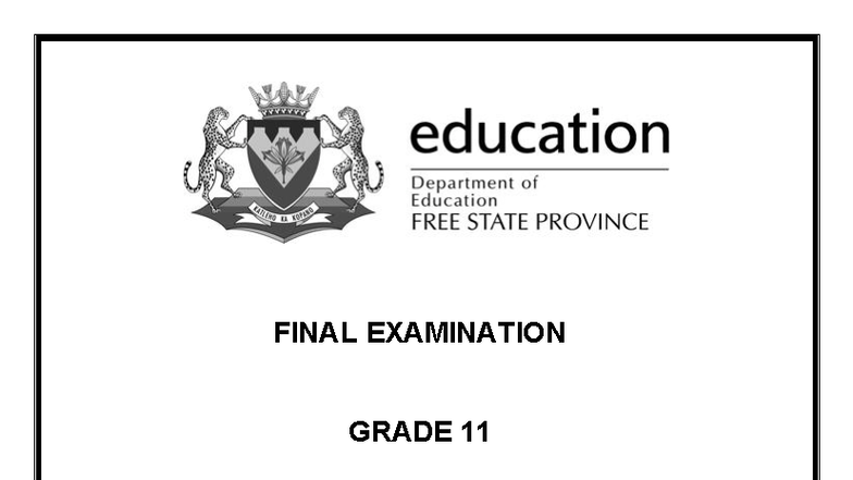 FINAL EXAMINATION MARKING GUIDELINES: PHYSICAL SCIENCES P1 GRADE 11 NOV ...